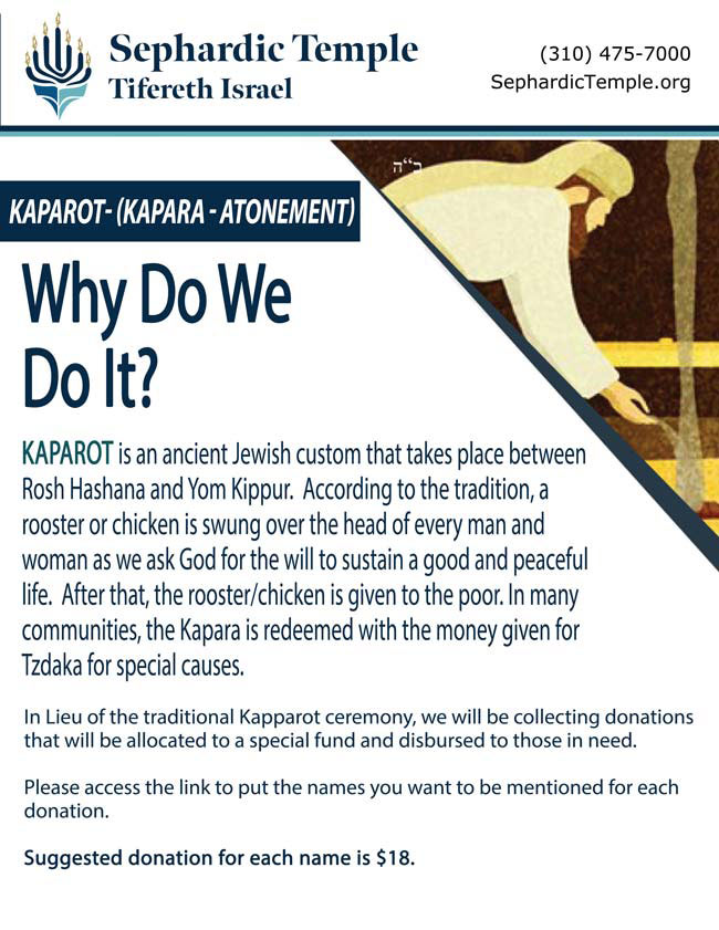KAPAROT: Why do we do it? – Sephardic Temple Tifereth Israel